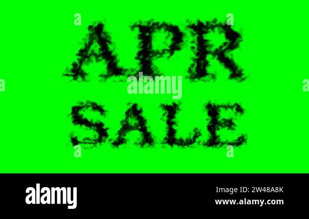 Apr Sale smoke text effect green isolated background. animated text ...