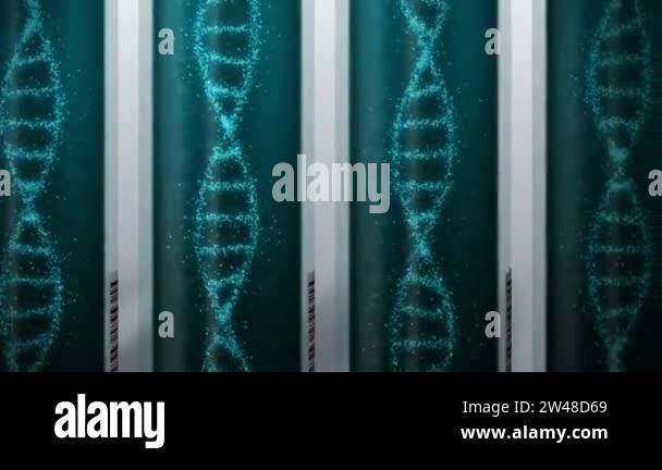 DNA molecule in test tube. DNA helix as a symbol for genetics. Test ...