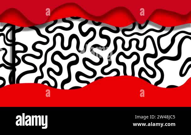 Minimal Motion Art. Curved line wiggle animation on white background ...