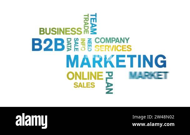 B2B Marketing Animated Tag Word Cloud,Text Design Animation seamless ...