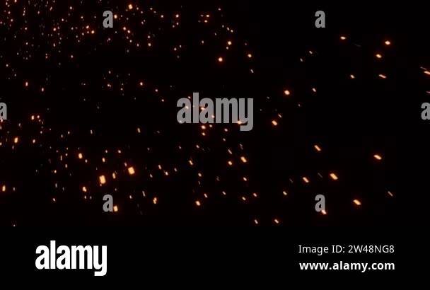 Moving fire texture, sparks. Abstract 3d rendering. Dynamic movement in ...