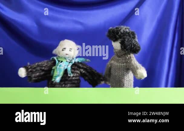 A puppet show about a violent quarrel between two characters Stock ...