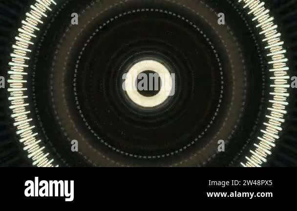 Abstract moving flashing large rings on black background, seamless loop. Animation. Pulsating ...