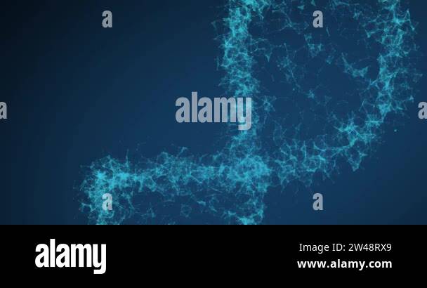 Abstract DNA with plexus effect. Hologram destroyed DNA double helix on ...