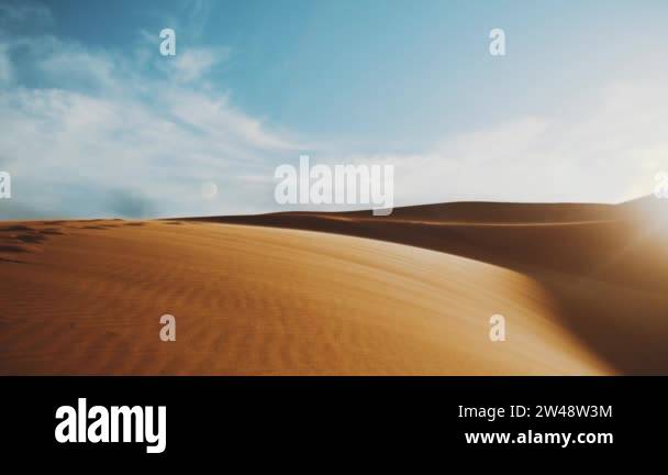 Wind blows sand in the desert, Sand dunes in the Sahara desert at ...
