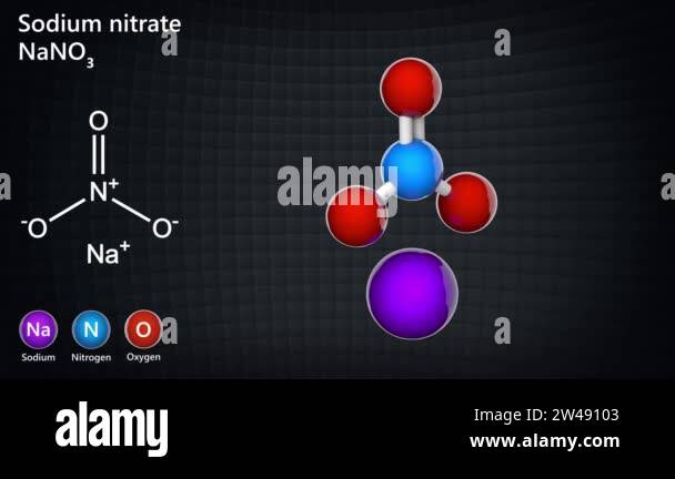 Sodium nitrate chemical structure Stock Videos & Footage - HD and 4K ...