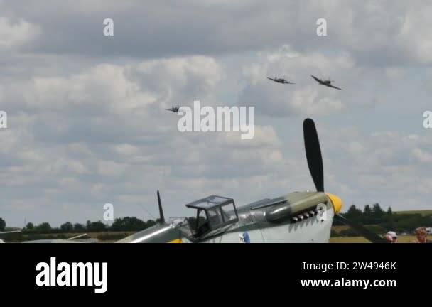 Supermarine Spitfire of Royal Air Force RAF in Flight Stock Video ...