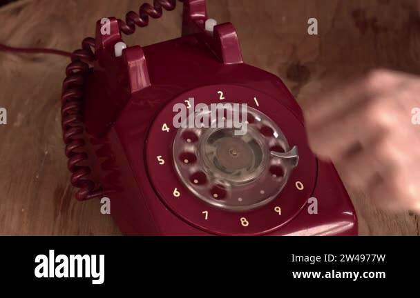 Old Antique Vintage Rotary Dial Telephone Number Dialing. Close-up View ...