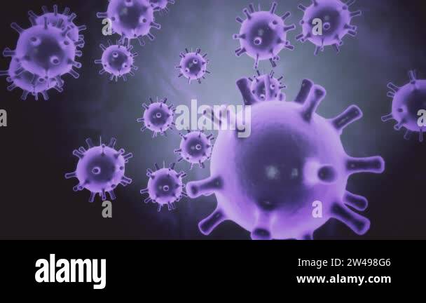 Animated 3d model of coronavirus 2019-nCoV pathogen cells inside ...