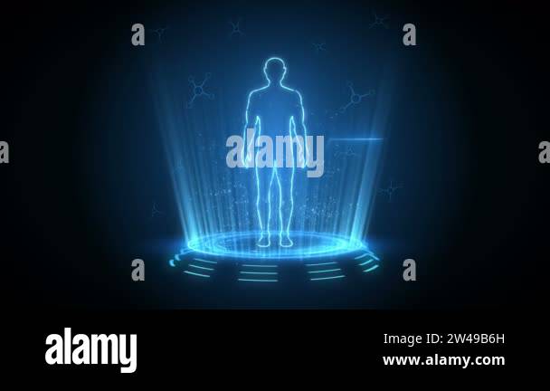 Man virtual body. Human medical hologram animation. Graph, Diagram ...