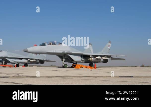 Two Seats Soviet MiG 29 Fulcrum Combat Jet with Rockets and Real ...