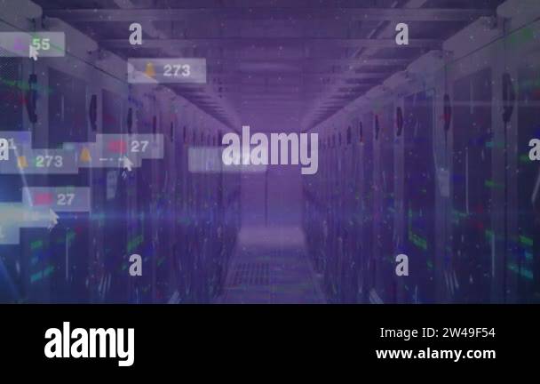 Animation of 6g text, social media icons on banners over data processing and scope scanning ...