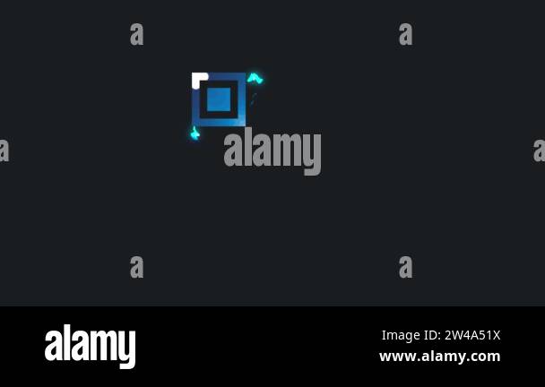 Cyber QR Code Technology Icon Reveal Background Loop/4k animation of an ...