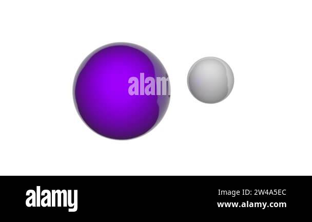 Sodium hydride, formula NaH or HNa. 3D render. Seamless loop. Chemical ...