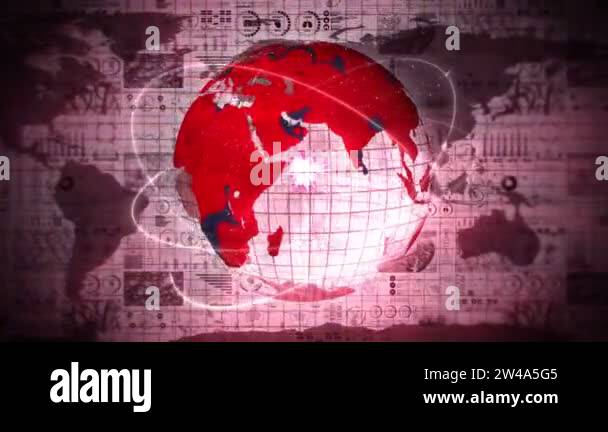 Pandemic of infection. Global earth with red dots of infection. Medical ...