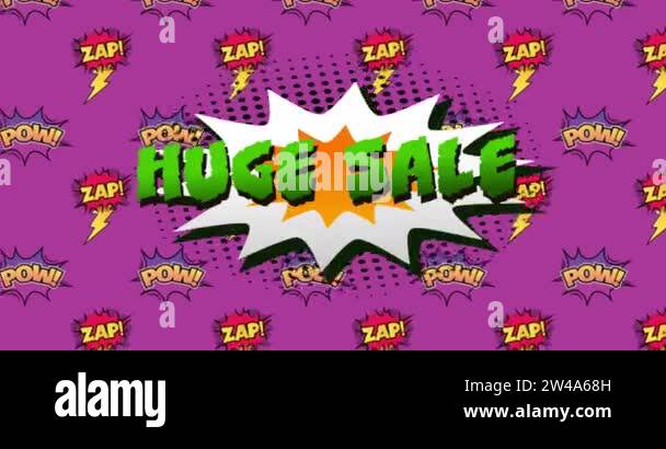 Animation of the Wow! and Pow! written over cartoon retro speech ...