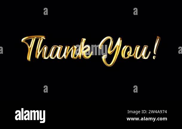 Thank You golden text with light motion animation element effect. 4K ...