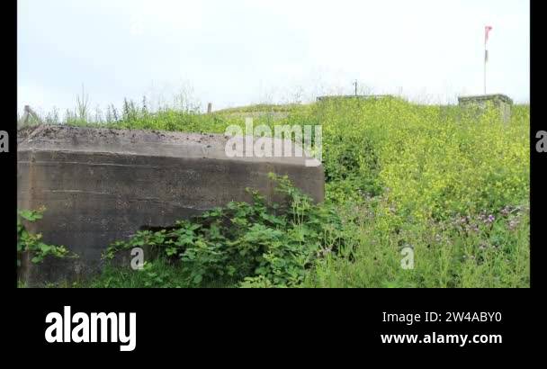 Old bunker fortification military defense structure that provides a ...