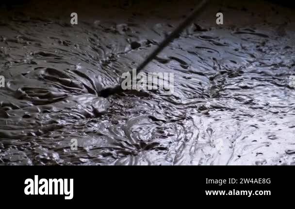 Filling with liquid monolithic foam concrete for thermal warming and ...