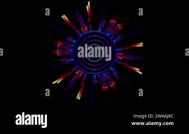 Virtual circular equalizer. Vertical columns of squares in the blue-red ...