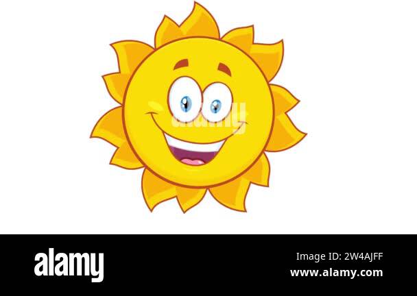 Cartoon Sun Smiling Stock Video Footage - Alamy