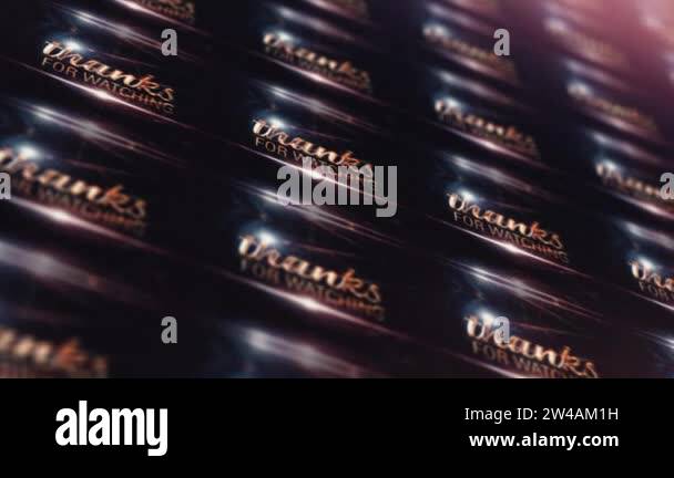 Thanks For Watching title background concept. 4K 3D seamless loop Thank ...