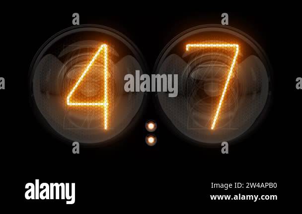 Countdown 60 seconds. Countdown 1 minute. Nixie tube indicator ...