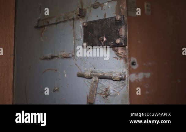 Prison Metal Door Protect Prisoner From Inside to Escape. Food Channel ...