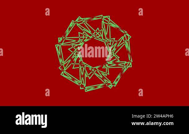 Two colored and overlapping graphic objects, which rotate in the two ...