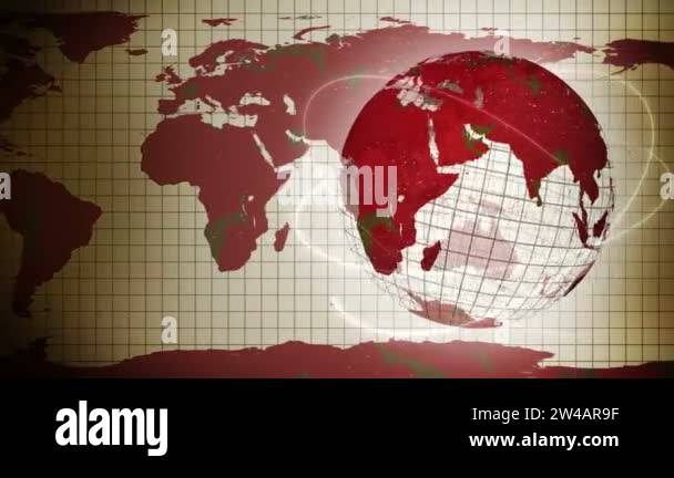 Pandemic of infection. Global earth with red dots of infection. Medical ...