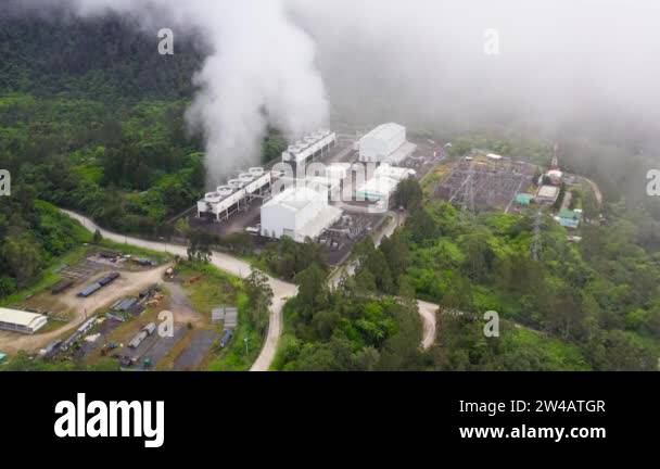 Geothermal power station. Philippines, Mindanao. Apo mountain Stock ...