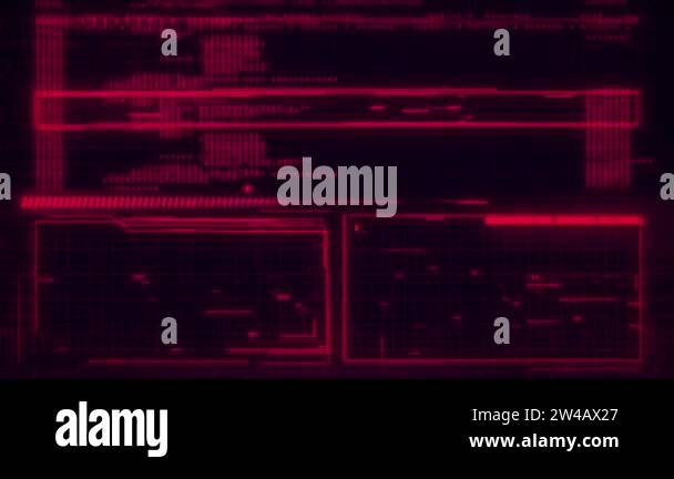 Abstract Red Looping Display Background with Data and Screen Distortion Stock Video Footage - Alamy