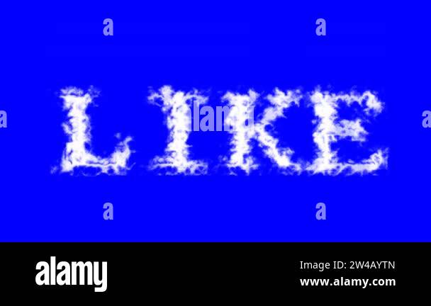 Like cloud text effect blue isolated background. animated text effect ...
