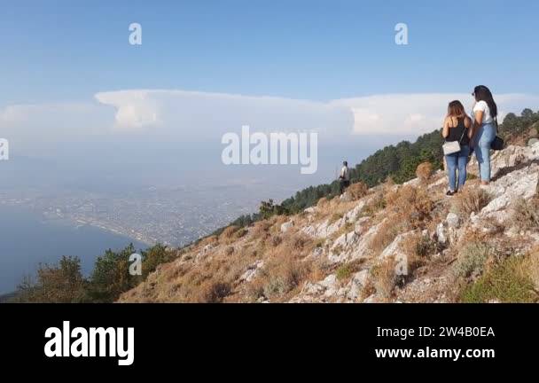 Pimonte, Italy. Mount Faito. View of Mount Vesuvius and the Gulf of ...