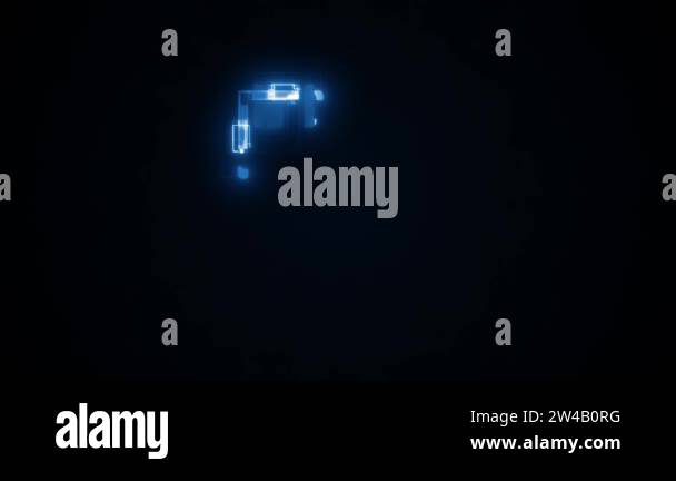 Cyber QR Code Technology Icon Reveal Background Loop/4k animation of an abstract cyber ...