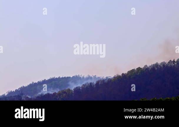Big wildfires and smoke in mountain forests during drought ...