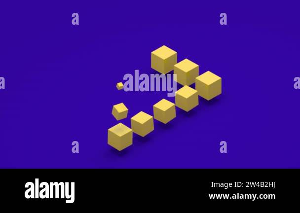 3D animation of an impossible triangle that is assembled from cubes and ...