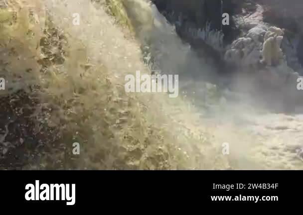 dirty water streams of water mixed with silt Mini Waterfall Springs ...