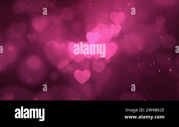 Pink Glitter Sparkling Magic light. Shining Dust Heart bokeh particles ...
