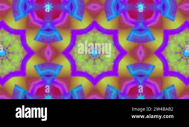 Animation of kaleidoscope abstract multi coloured shapes moving in ...