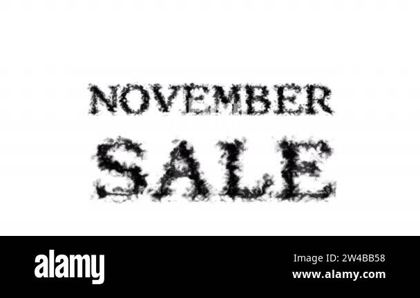 November Sale smoke text effect white isolated background. animated ...