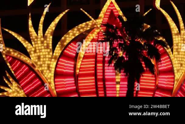 Bright neon lights flash on the Las Vegas Strip Stock Video Footage - Alamy
