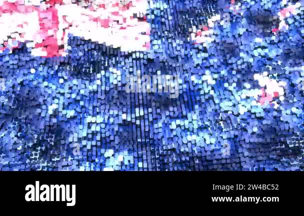 Very bright 60FPS modern New Zealand flag on shining pixels waving ...