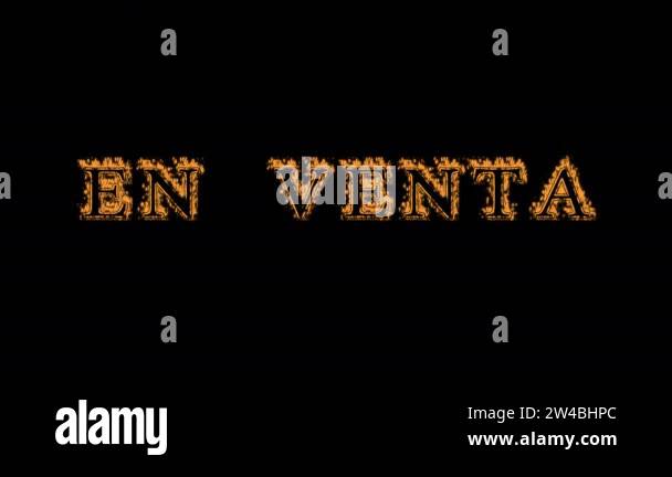 En venta fire text effect black background. animated text effect with ...