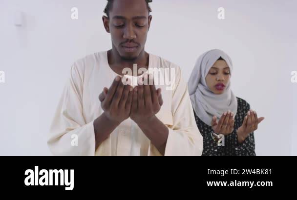 African black muslim couple at home in ramadan Making Traditional ...