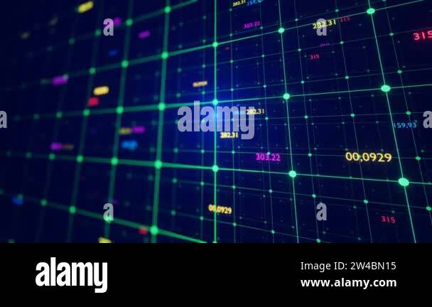 Digital Fly Code Background Loop Big Data Code Network 3d 4k Loop Animation Blue Version