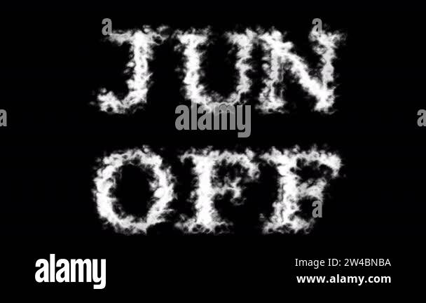 Jun Off cloud text effect black isolated background. animated text ...