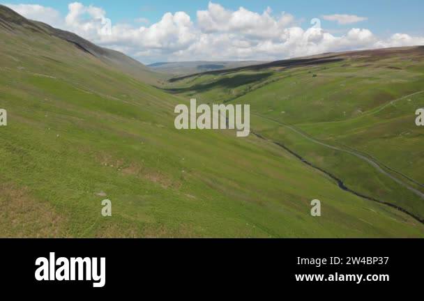 A high-altitude aerial shot of Barbon Beck, Carnforth, Lancashire ...