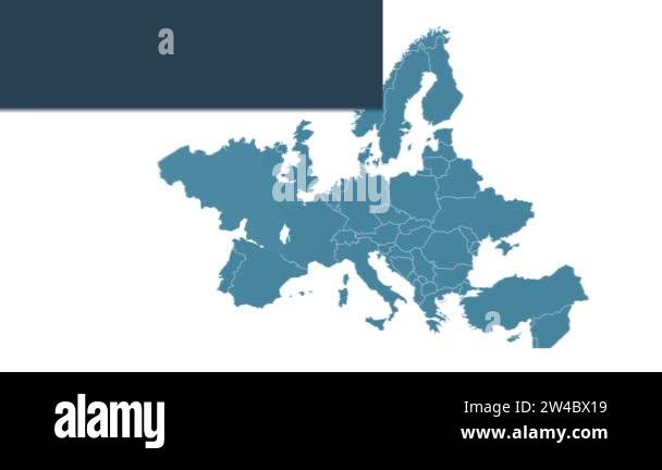 Belgium map animation with map of Europe, largest cities and text ...