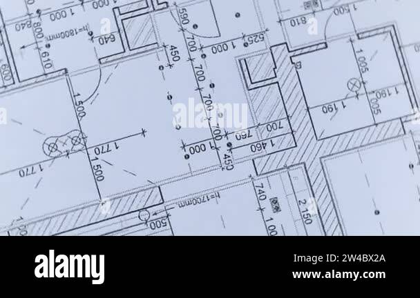 Rotating architectural drawing of the interior Stock Video Footage - Alamy